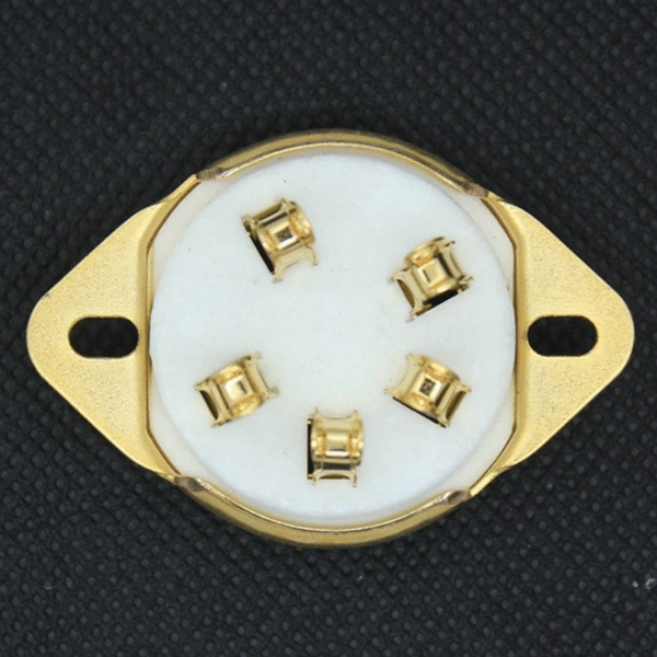 5 Pin Ceramic & Gold Socket for 807 Tubes and Similar