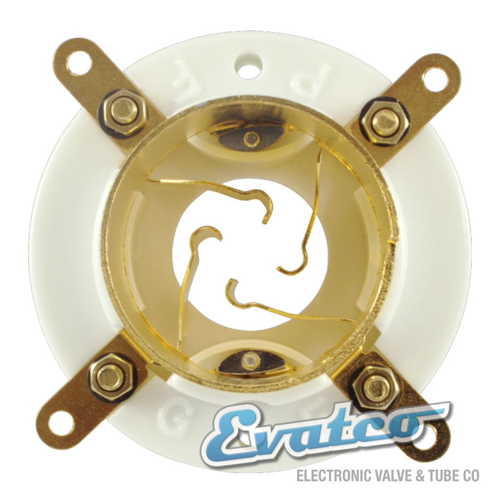 Jumbo 4 Pin Ceramic Socket Gold Pin for 211 & 845 Tubes
