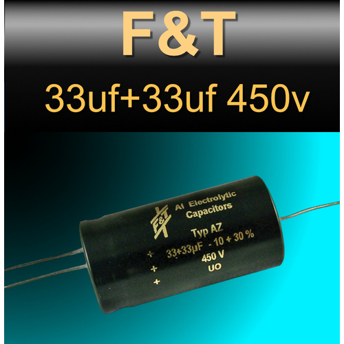 33uF+33uF 450V Dual Axial Electrolytic Capacitors